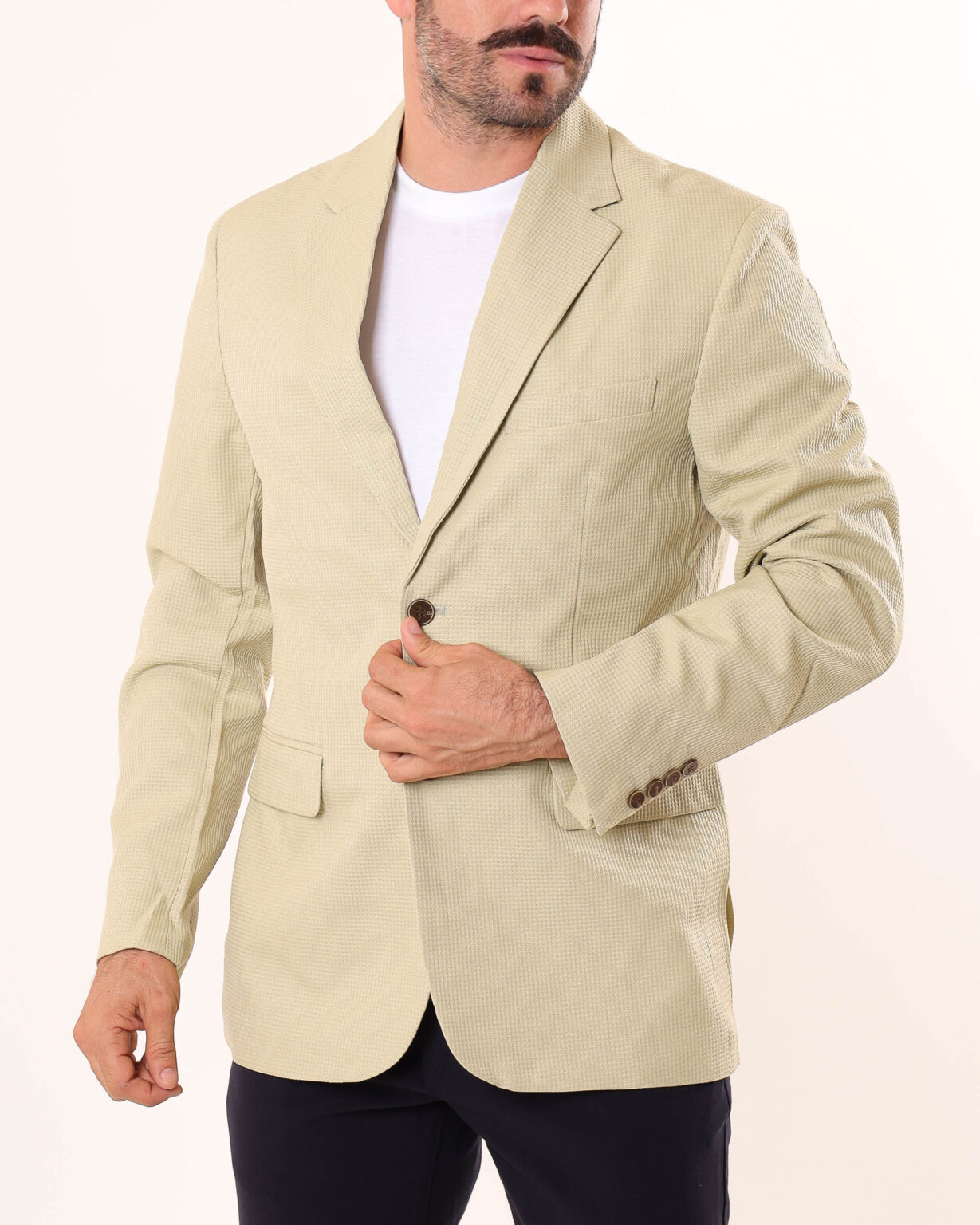SACO DE GABARDINA TEXTURA CUADROS – Bratto